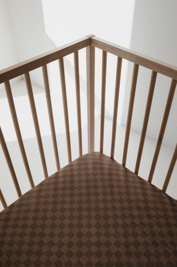 Faded Brown Checker | Crib Sheet – Wild Stone Co